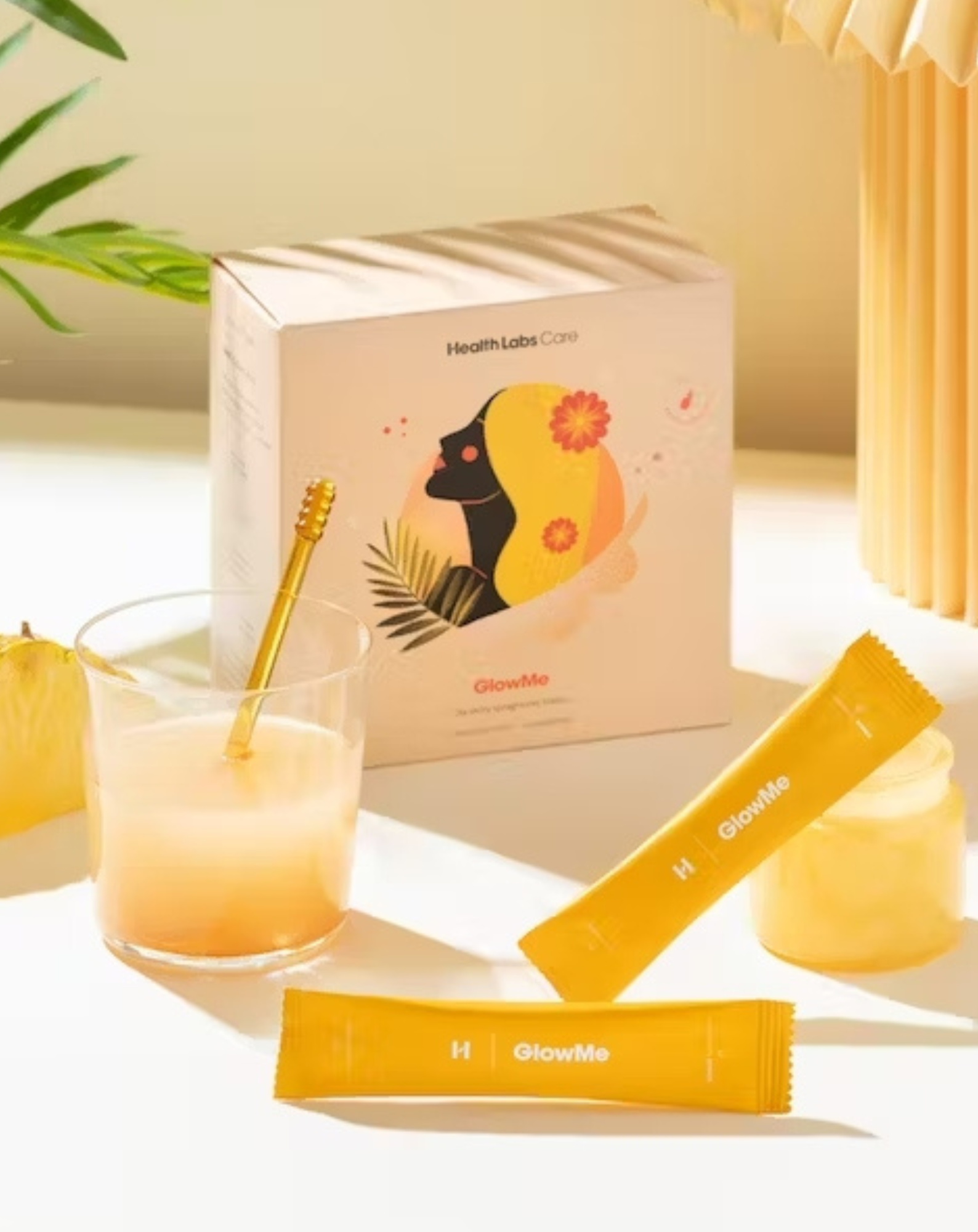 Health Labs Care GlowMe drinking collagen with Pineapple-Mango flavour ...